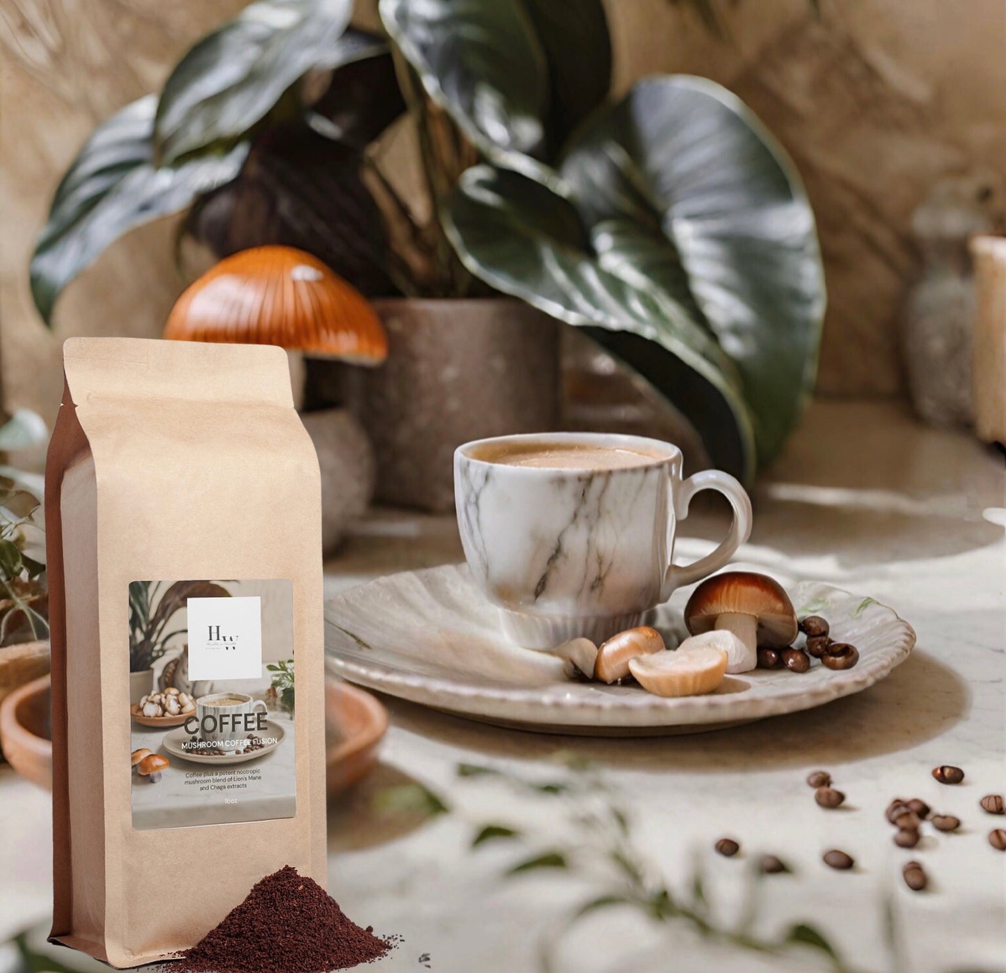 Mushroom Coffee Fusion - Lion’s Mane & Chaga 16oz – Health is Wealth ...